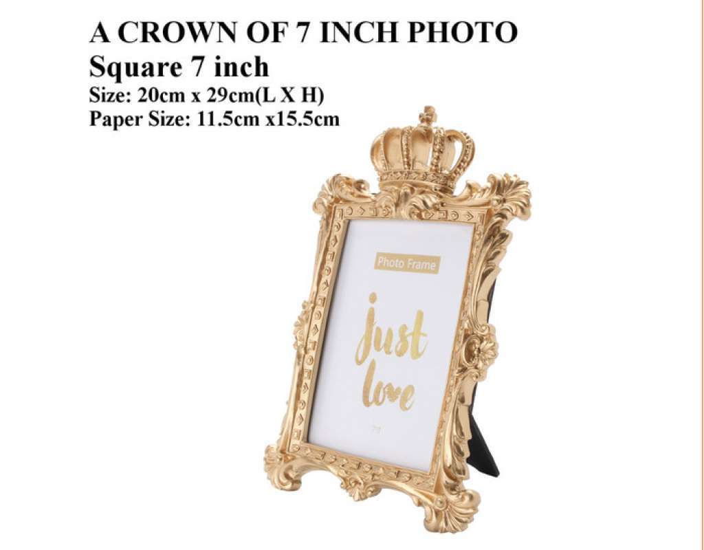 Jual Vintage Gold Frame Crown Bingkai Foto 03 di Seller Myisha Store ...