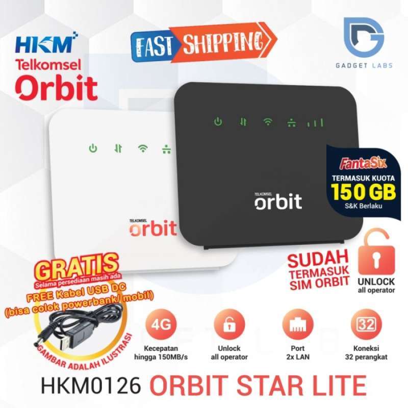 Jual Telkomsel Orbit Star Lite HKM0126 Modem Router Free Kuota 50GB Unlock di Seller Cullen ...