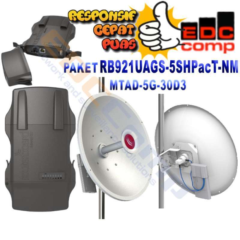 Jual Paket Mikrotik NetMetal RB921UAGS-5SHPacD-NM + mANT30 MTAD-5G-30D di Seller Cullen darrel ...