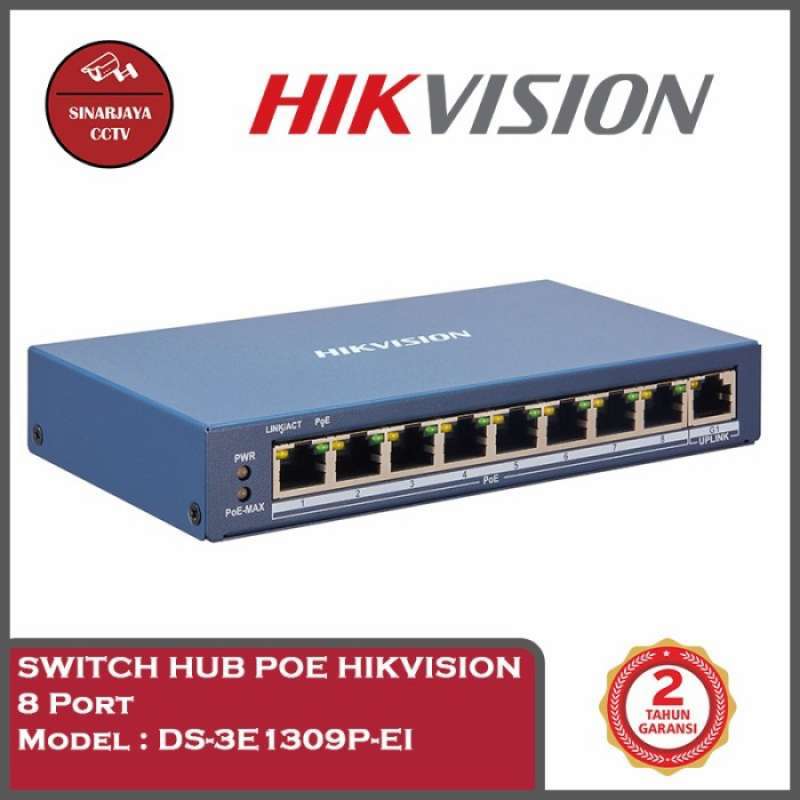 Promo Switch Hub POE 8 Port Fast Ethernet Smart Hikvision DS-3E1309P-El ...