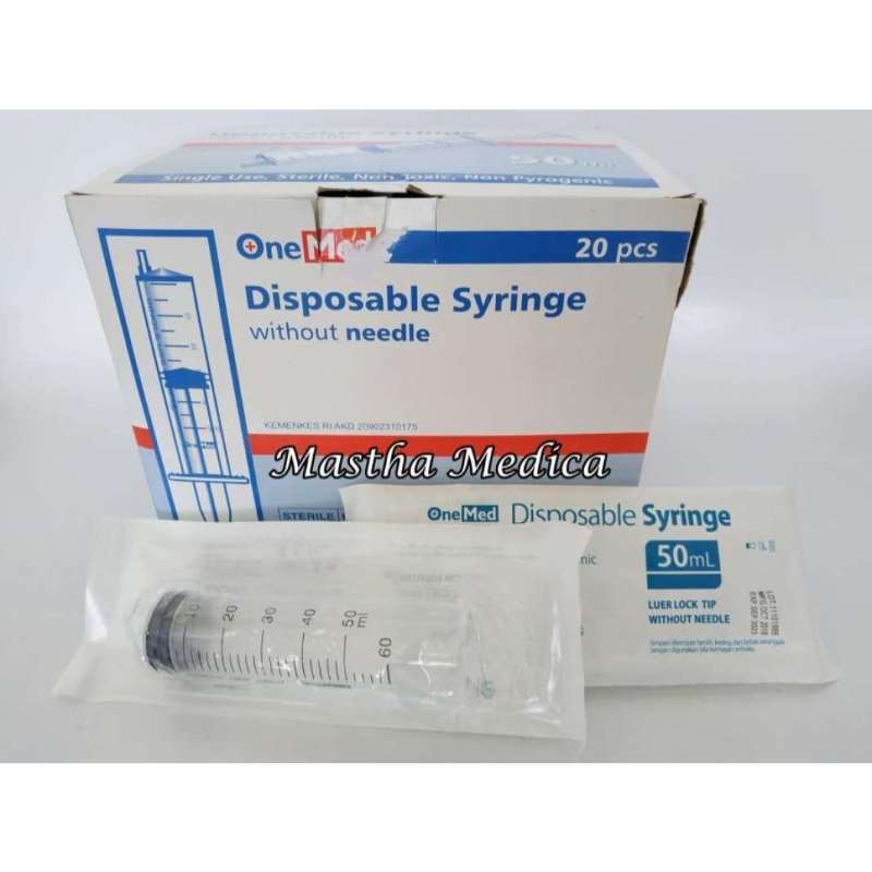 Promo Disposable Syringe 50cc Onemed Luer Lock-ll Lubang Tengah 50ml ...