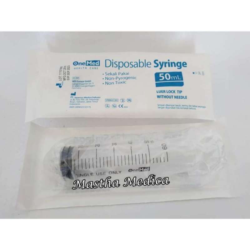 Promo Disposable Syringe 50cc Onemed Luer Lock-ll Lubang Tengah 50ml ...