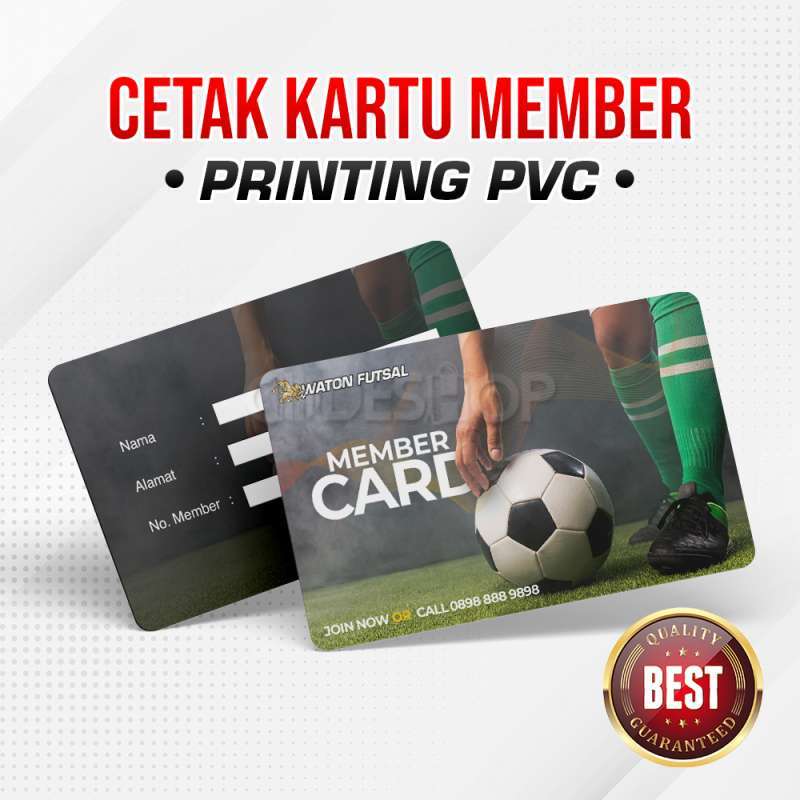 Jual Kartu Preprinted Custom Bahan PVC Premium Cetak Member Card Futsal Gym Toko di Seller ...