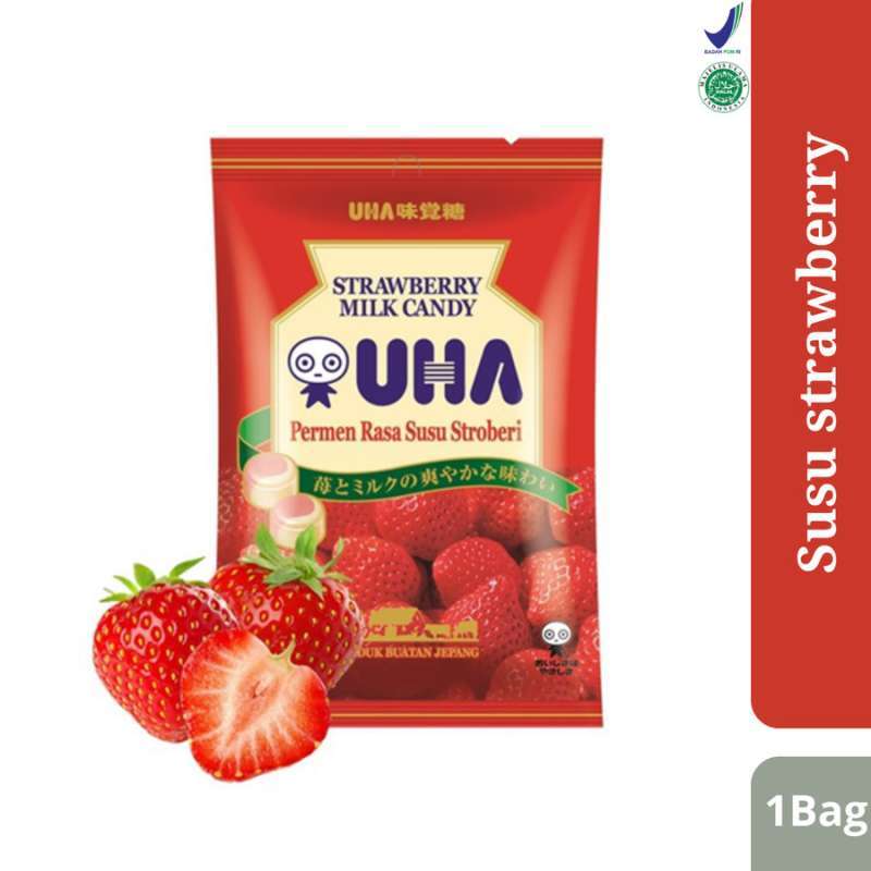 Jual UHA Milk Candy Stick RASA STRAWBERRY 51g All Variant - Permen Susu ...