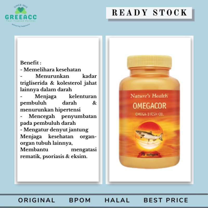 Promo Nature'S Health Omegacor Omega-3 Fish Oil Bpom 75 Kapsul Diskon ...