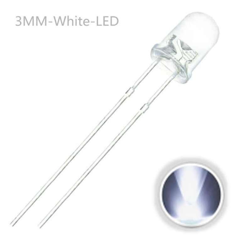 Jual LED Putih 3mm Led 3mm led warna Putih - lampu led 3 mm Putih di ...