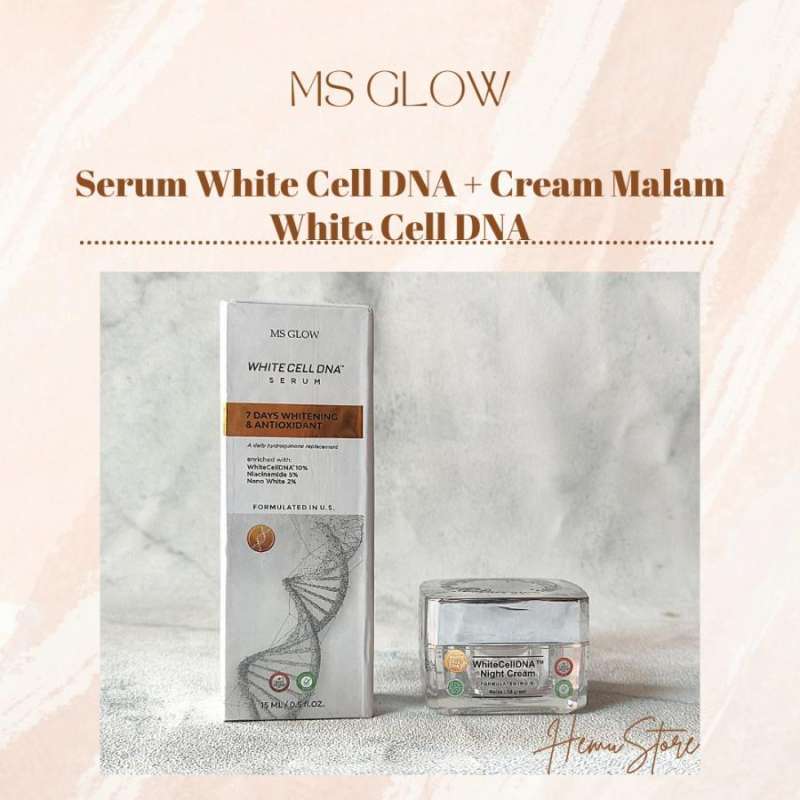 Jual Whitening Serum DNA Cell + Night Cream MS Glow Bundling di Seller ...