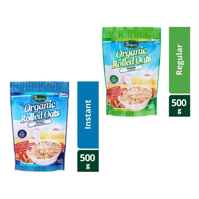 Jual Anzen Organic Rolled Oat Instant & Regular 500g - Quaker Di Seller ...