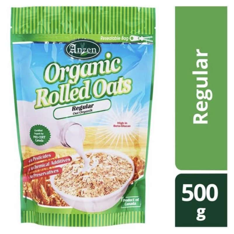 Jual Anzen Organic Rolled Oat Instant & Regular 500g - Quaker Di Seller ...