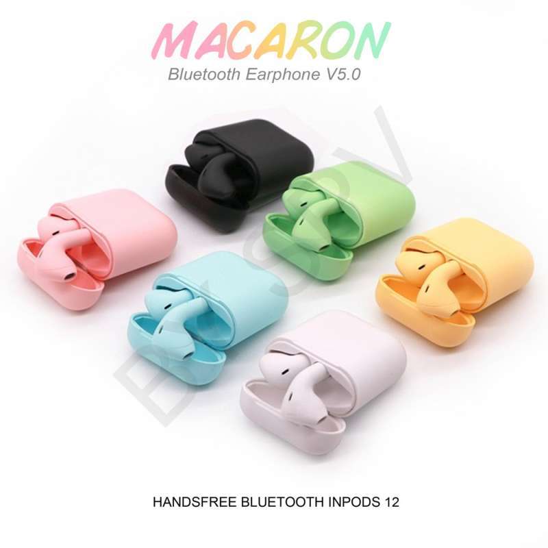 Jual HEADSET / HANDSFREE HF TWS MACARON SUPERBASS WARNA CANTIK BANGETTT ...