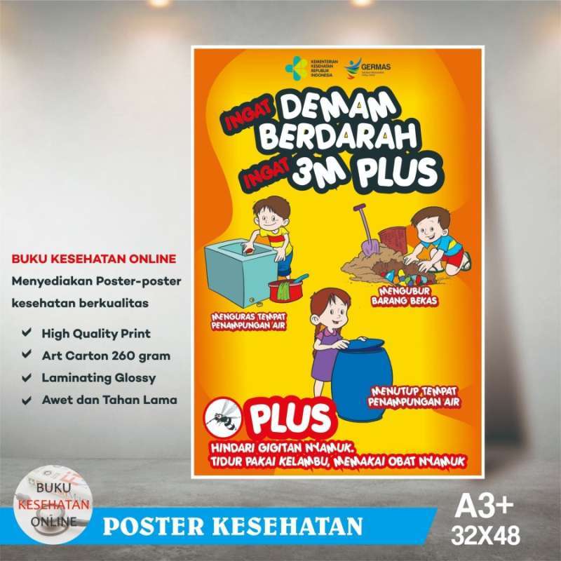 Jual Cetak Poster Ingat Demam Berdarah 3m Plus Laminating Glossy Di