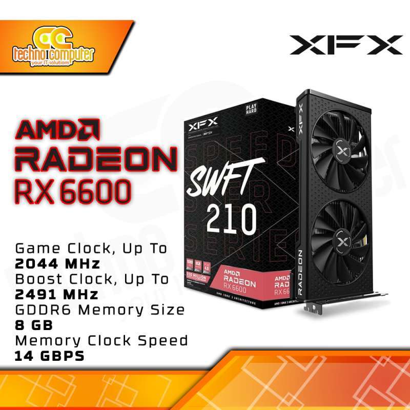 Jual VGA XFX AMD Radeon RX 6600 SPEEDSTER SWFT210 CORE 8GB GDDR6 di ...