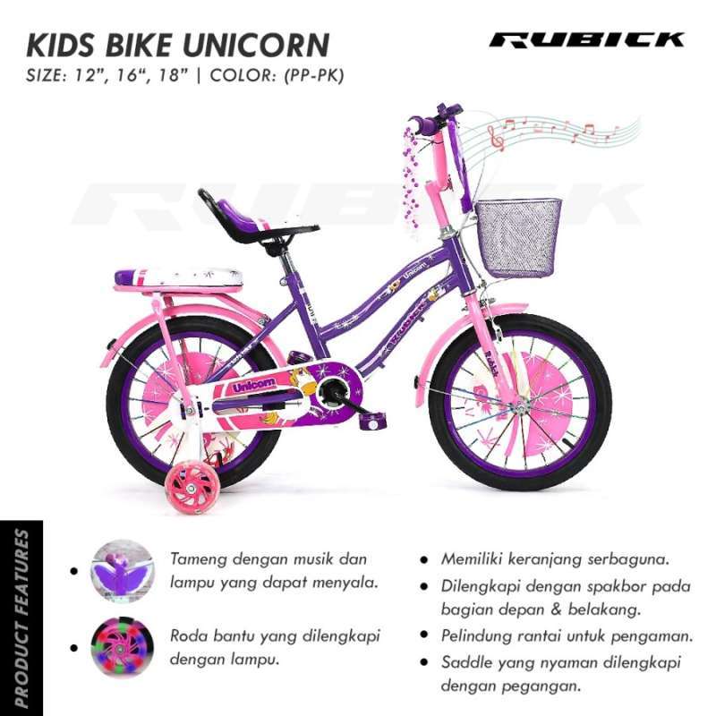 Jual Sepeda Mini Rubick 16 Unicorn Kuda Pony (untuk Anak Umur 4-7 Tahun ...
