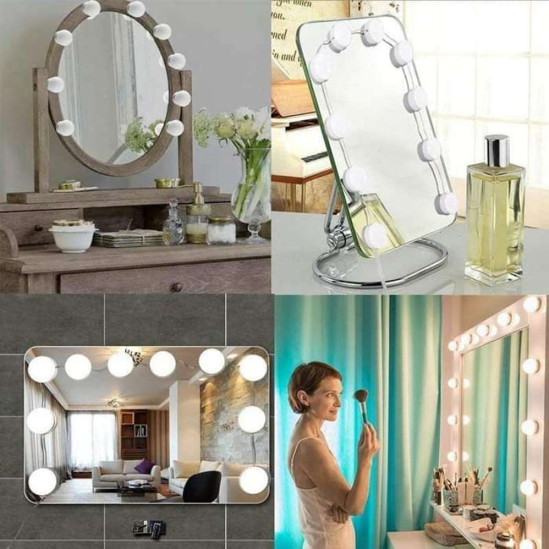 Jual Lampu Cermin Led 10 Bohlam Vanity Mirror Kaca Rias Make Up Light ...