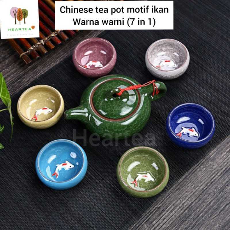 Jual Chinese Tea Pot Set / Poci Keramik / 6 Cangkir Teko Set Keramik ...