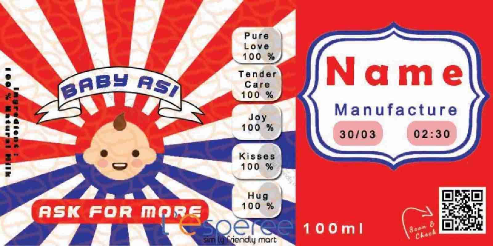 Jual Label Botol Asi Baby Asi / Sticker Menyusui Bayi Custom di Seller ...