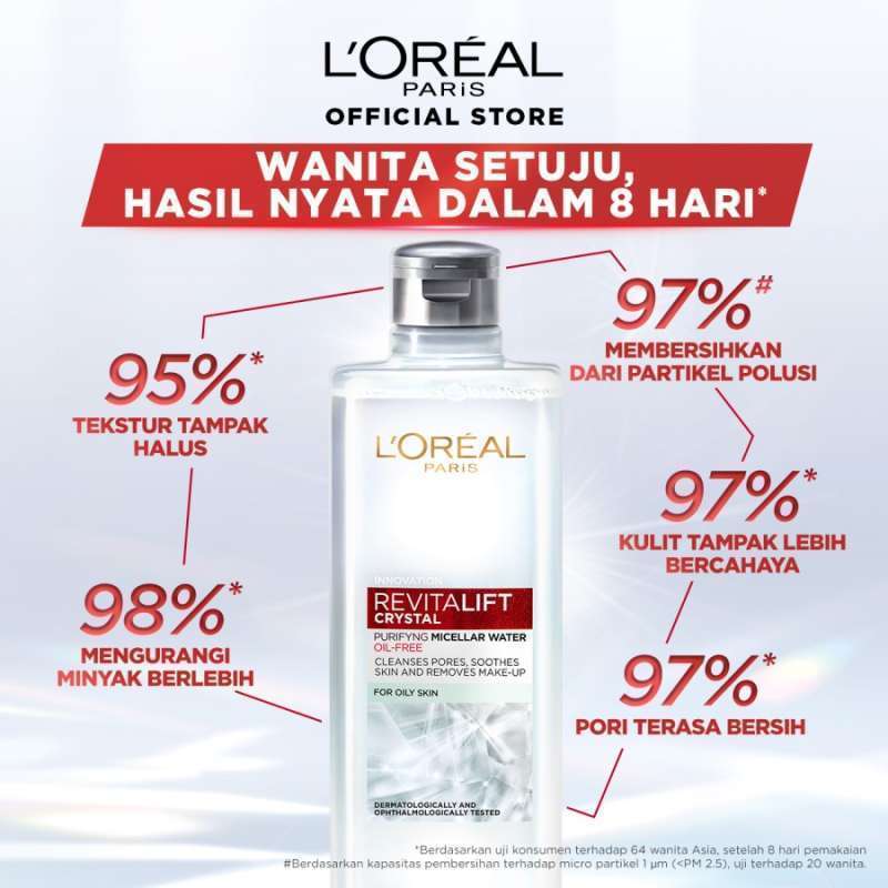 Jual L'oreal Paris Revitalift Crystal Purifying Micellar Water 95ml Di Seller Olivia Mart ...