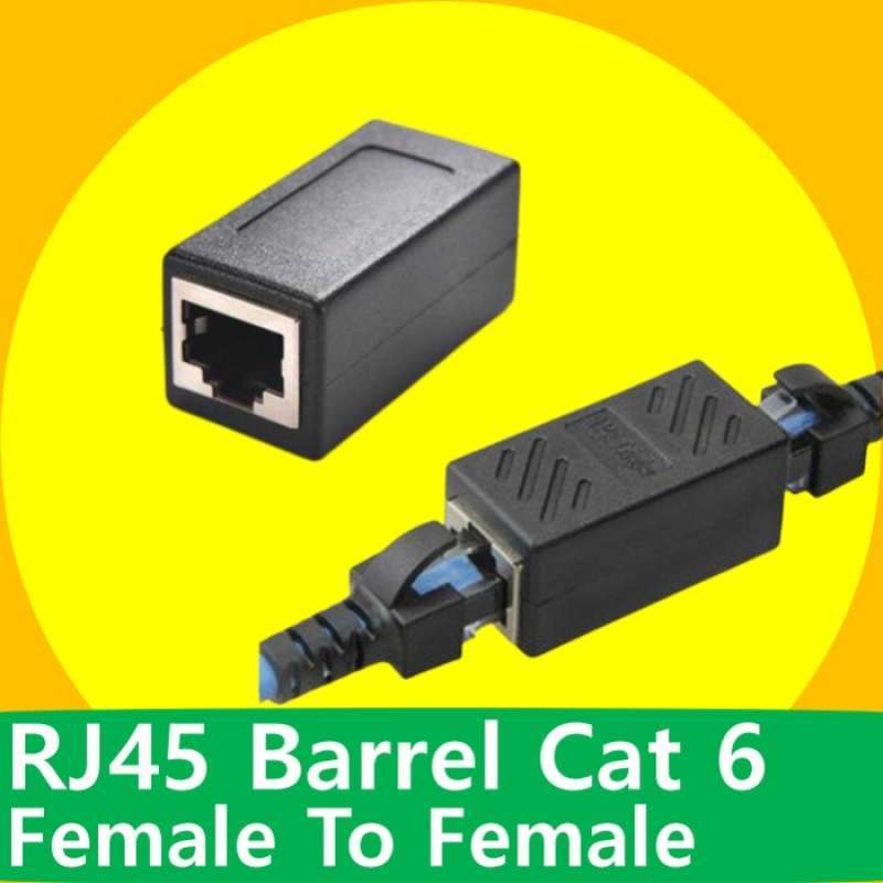 Jual RJ45 Barrel Cat 6 Female To Female Jack Adapter Sambungan Kabel ...