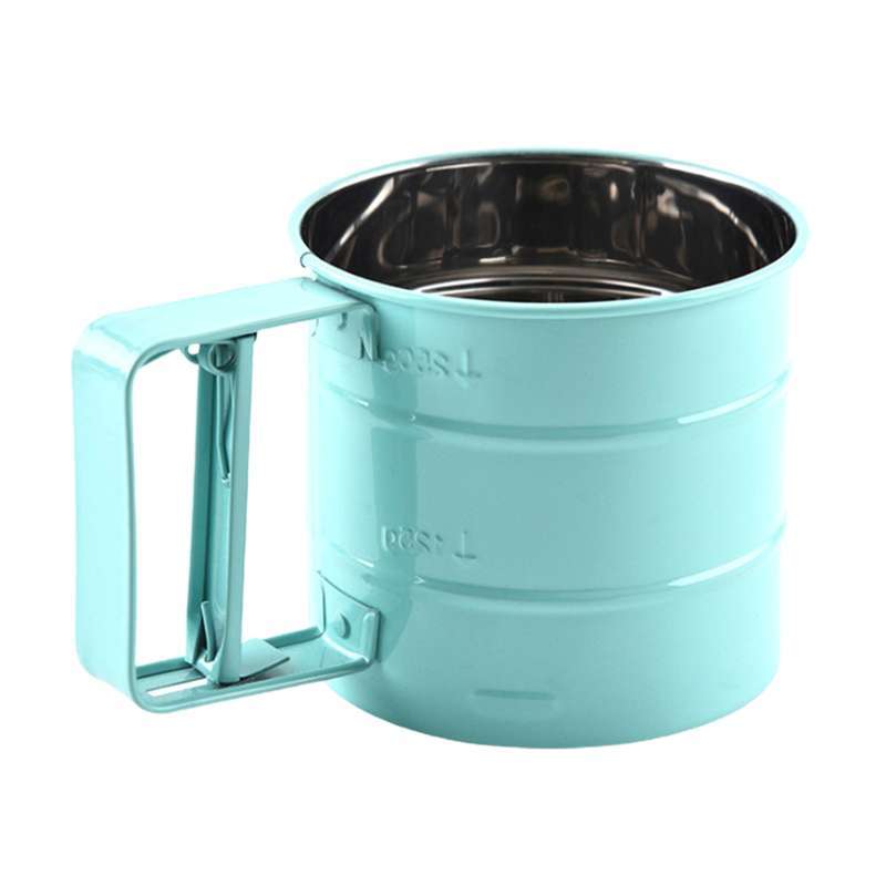 Jual Flour Shaker Handheld Semi-automatic Stainless Steel Cup Powder ...