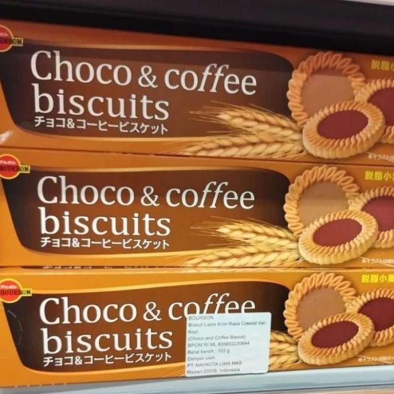 Jual bourbon choco coffee biscuit 103 gr/biskuit rasa coklat dan kopi ...