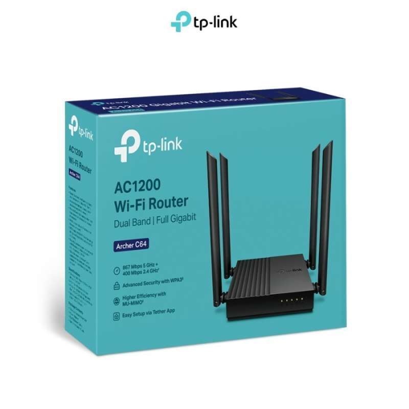 Jual Tp-Link Archer C64 AC1200 Dual-Band Wi-Fi Router TpLink Archer C ...