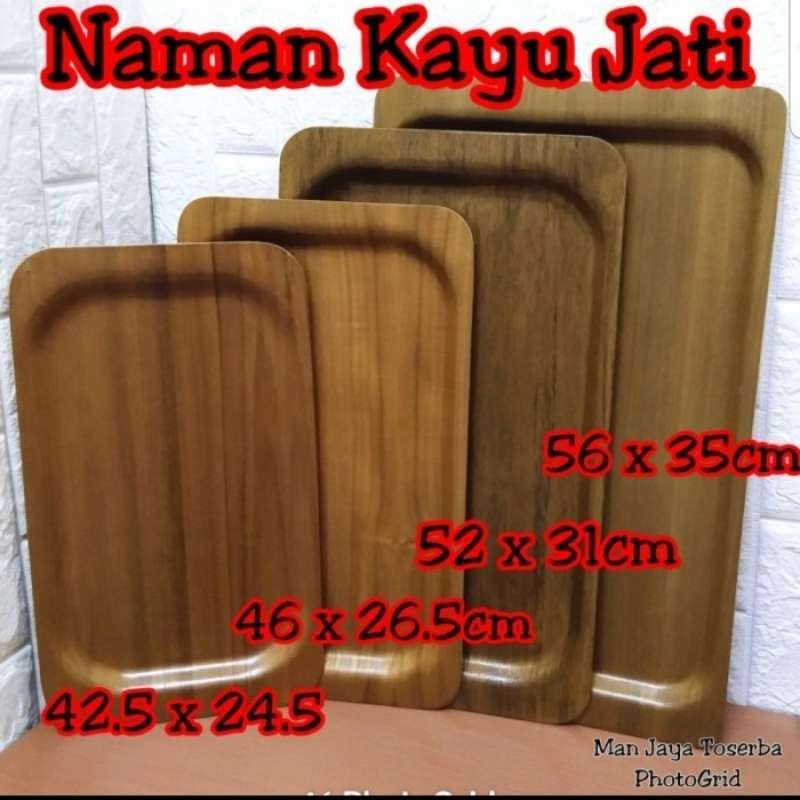 Jual Nampan Kayu Persegi Panjang 56 X 35 X 2 Cm / Baki Kayu / Wadah ...