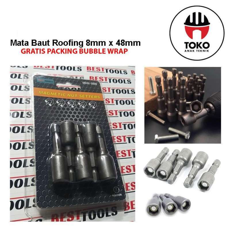 Jual Mata Baut Roofing 8mm x 48mm / Magnetic Nut Setter / Magnetic Hex ...
