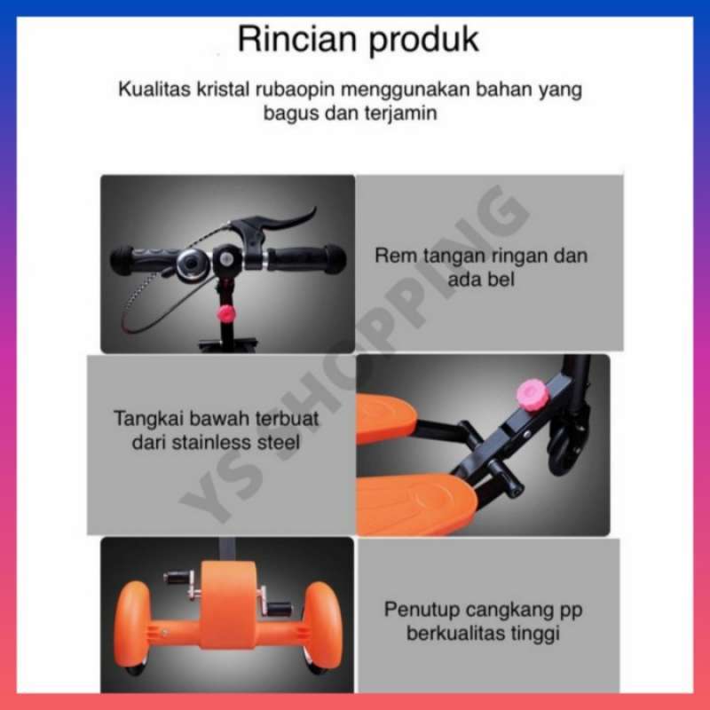 Promo Mainan Anak Skuter Otoped Dual Pedal Injakan - Biru Diskon 13% Di ...