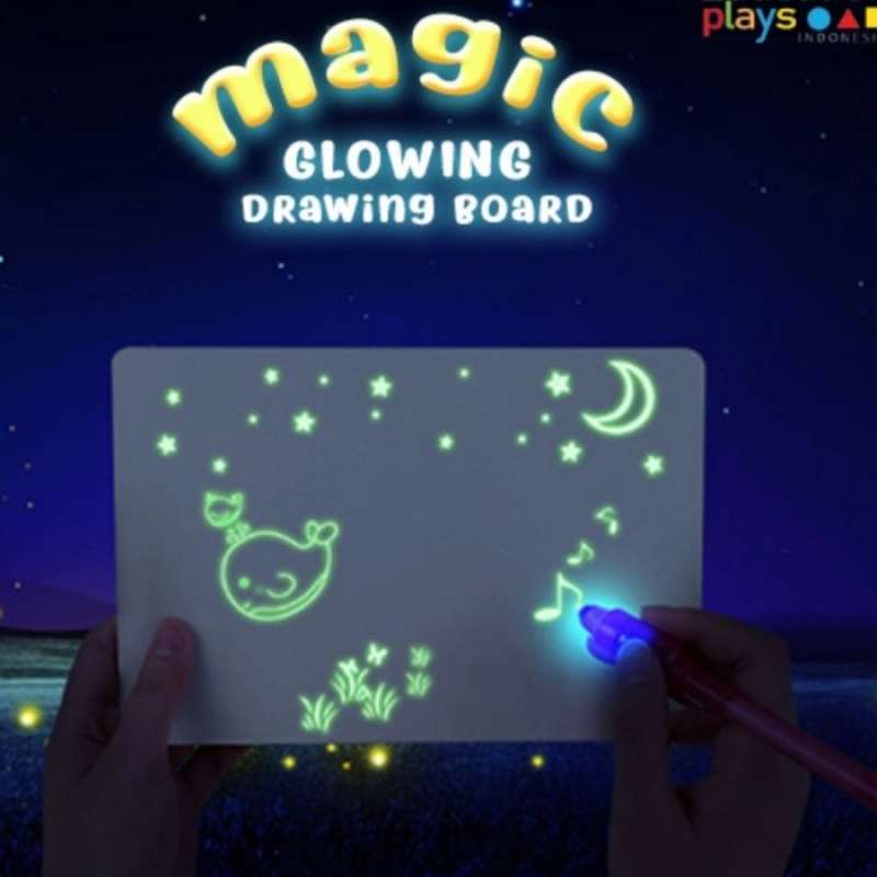 Jual Mainan Edukasi Anak Magic Drawing Glow Board A4 Big Papan ...
