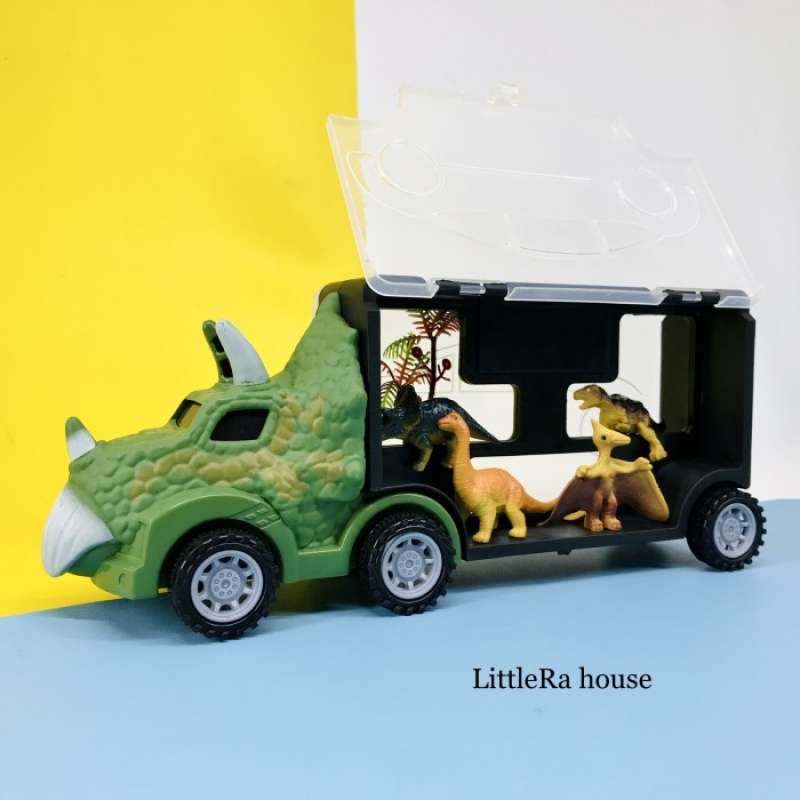 Promo Mainan Dinosaurus Carrier Truck Mobil Mobilan Dino Container ...