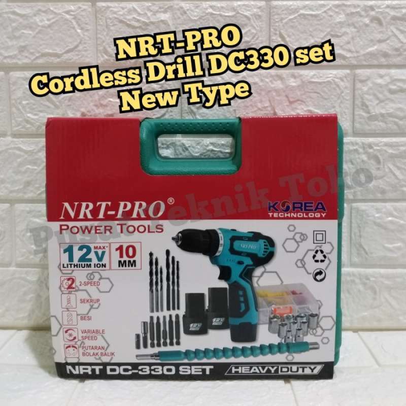Promo MESIN BOR CORDLESS NRT PRO DC 330 SET MATA BOR -BOR NRT PRO DC ...