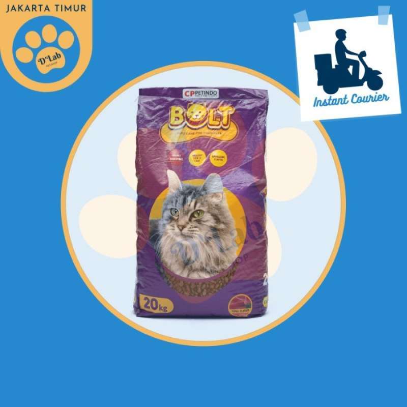 Jual Grab/Gojek: Makanan Kucing Bolt 20 Kg Bentuk Ikan - Cat Food 20Kg ...