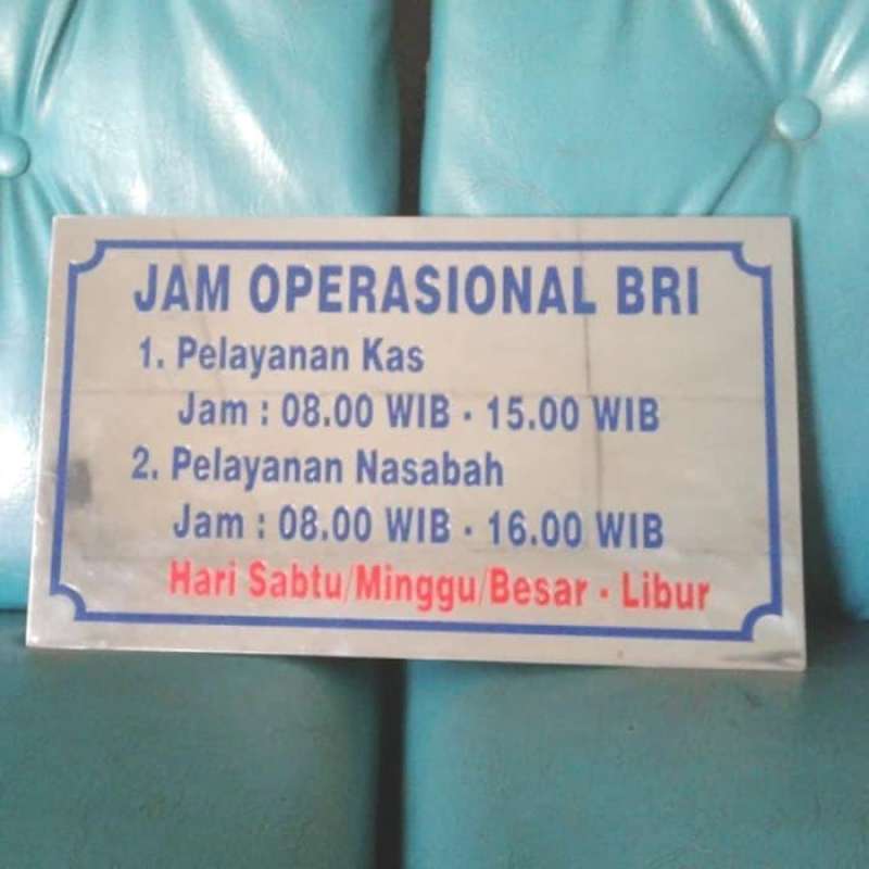 Jual Plat Stainless Jam Operasional Bank Bri Esclusive Di Seller Hakim ...