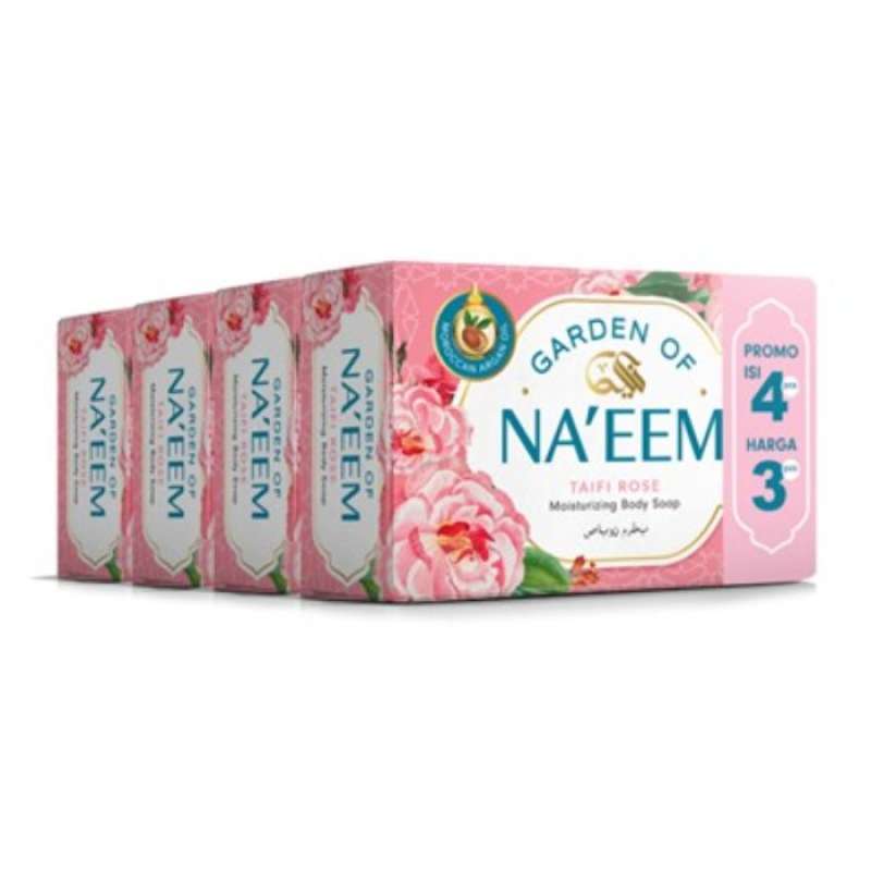 Promo Garden of Na'eem Taifi Rose Moisturizing Body Bar Soap [65 g x 4 ...