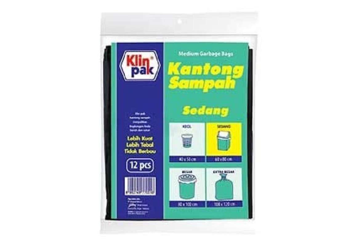 Jual KANTONG SAMPAH PLASTIK SEDANG 60 X 80 CM MEDIUM GARBAGE BAGS KLIN ...