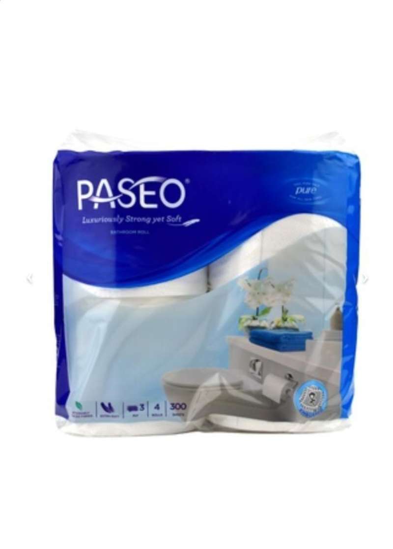 Jual Tisu Kamar Mandi Bathroom Tissue Premium 3 Ply Paseo 4 Roll 300 ...