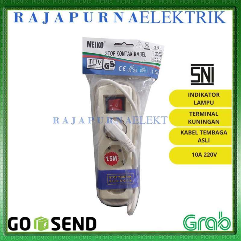 Jual Stop Kontak Colokan 3 lubang saklar on-off kabel 1,5 meter SNI ...