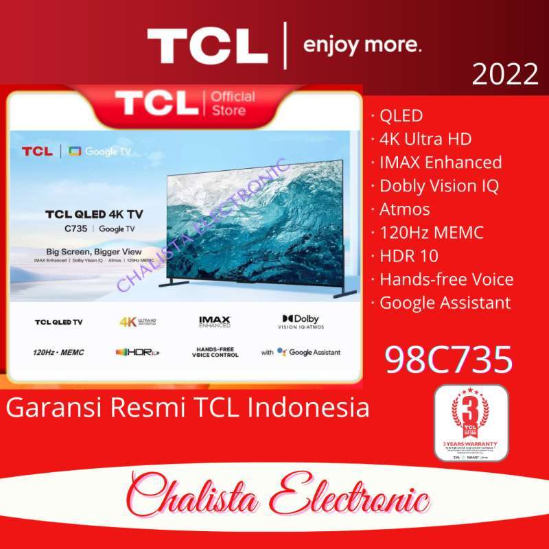 Promo Tv Tcl 98c735 Qled 98 Inch Uhd 4k Smart Led Tv Android Dolby ...