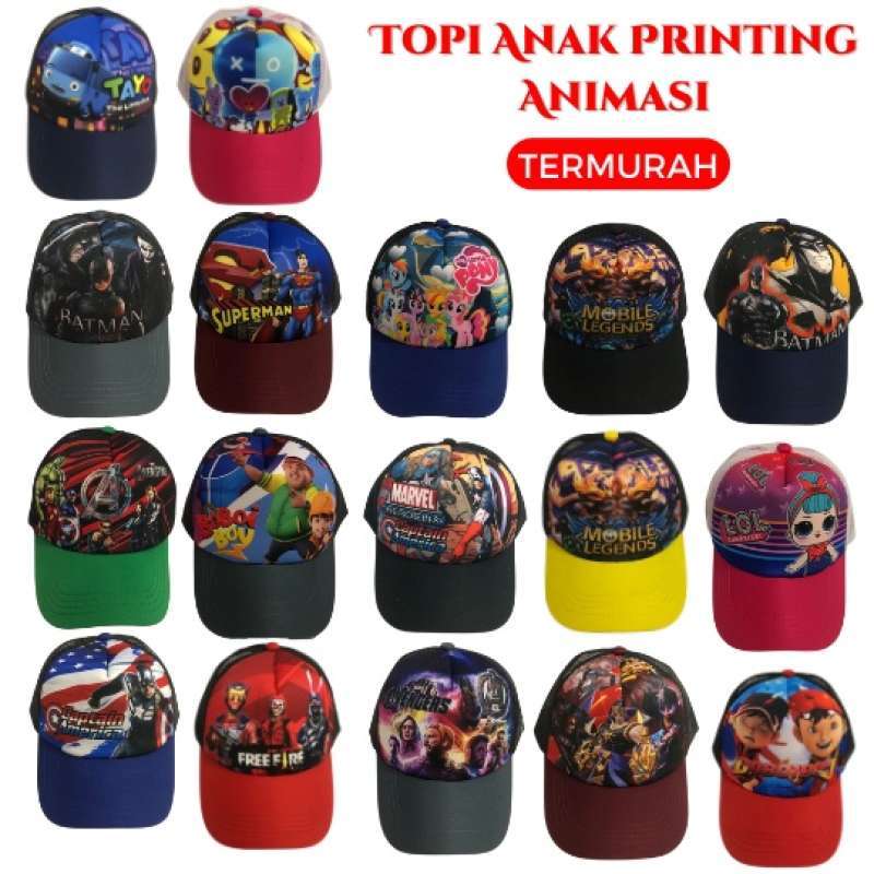 Jual Topi Anak Printing animasi cartoon/ Trucker kids - Boboi Boy Abu ...