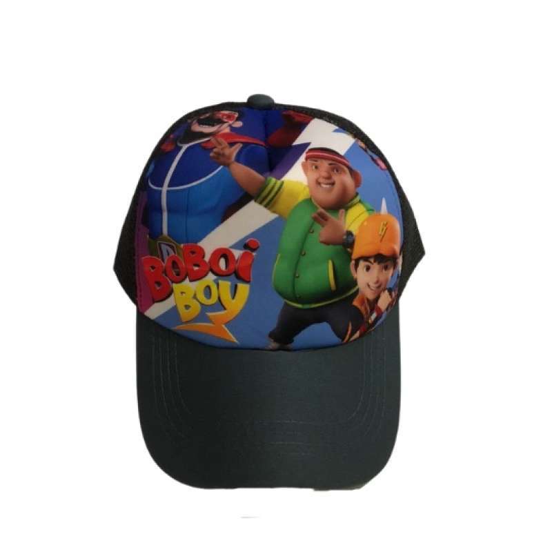 Jual Topi Anak Printing animasi cartoon/ Trucker kids - Boboi Boy Abu ...