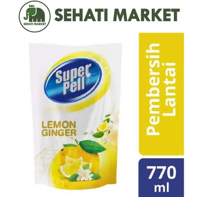 Promo DISKONN SUPER PELL PEMBERSIH LANTAI LEMON GINGER REFILL 770ml ...