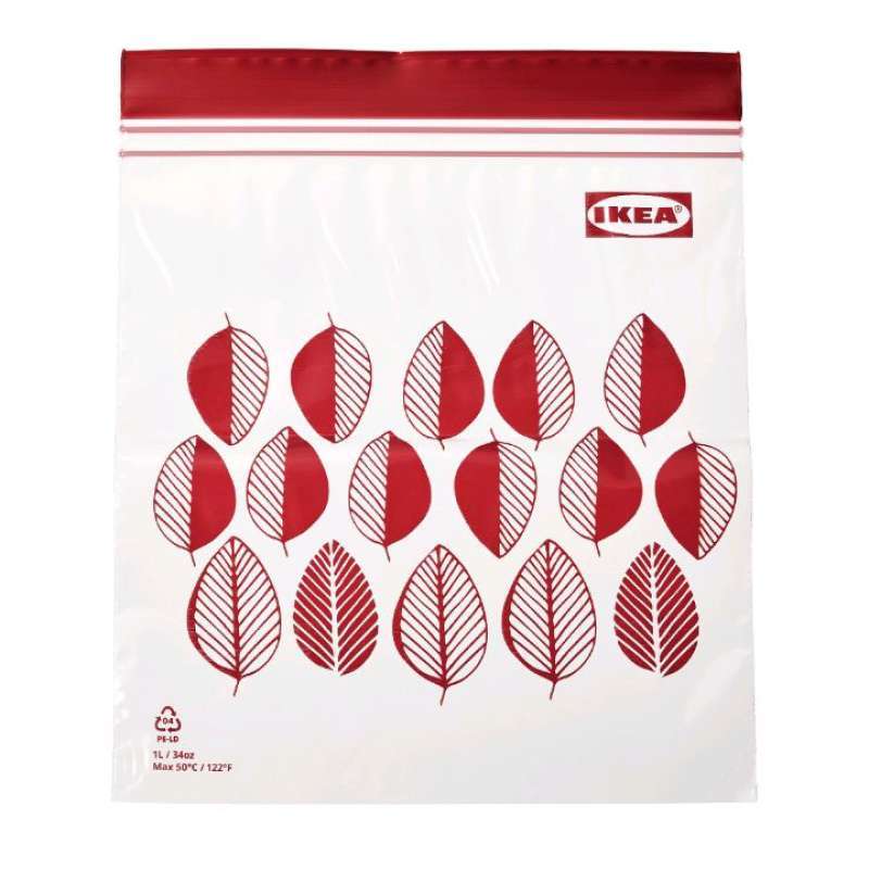 Jual Kantong plastik penyimpanan makanan berpola merah ukuran 1l isi 25 ...