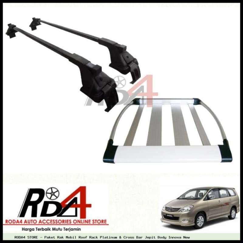 Promo Paket Rak Mobil Roof Rack Platinum & Cross Bar Jepit Body Innova ...