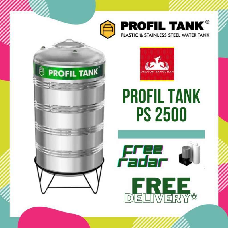 Jual Toren Air Stainless Profil Tank PS 2500 + Kaki Profon Garansi ...
