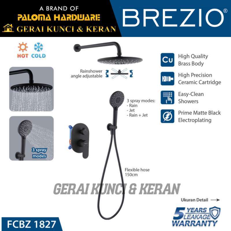 Jual Brezio Fcbz 1827 Keran Mixer Shower Tanam Set Dinding Tembok Kran ...
