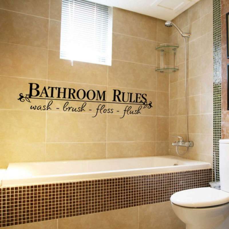 Promo Wall Stiker Bathroom Rules Sticker Dekorasi Dinding Toilet Kamar ...