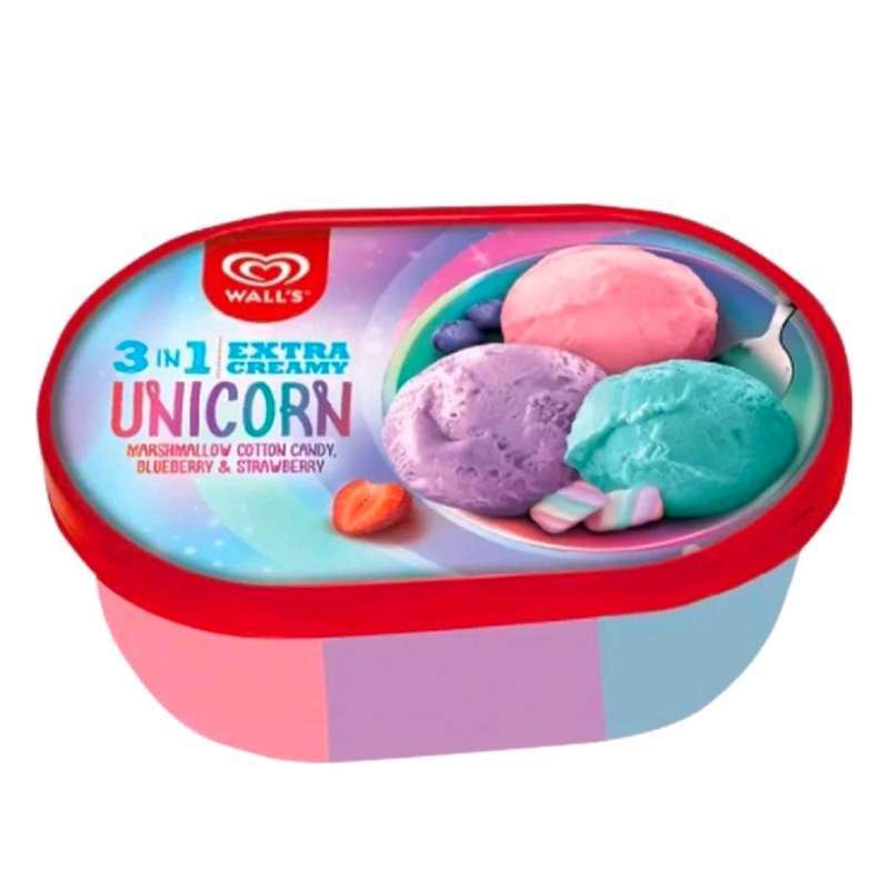 Jual ice cream Wall's extra Creamy 3in1 unicorn 700ml di Seller toko ...