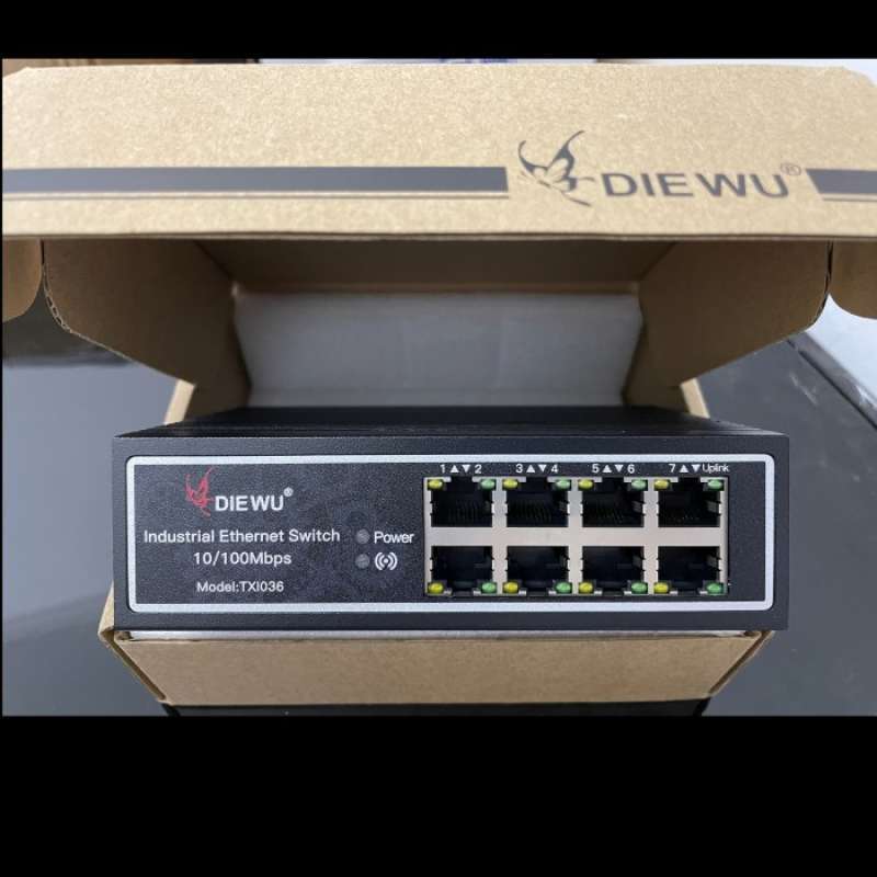Promo Industrial Din Rail 8 Port Ethernet Switch Hub 10/100mbps Diskon ...