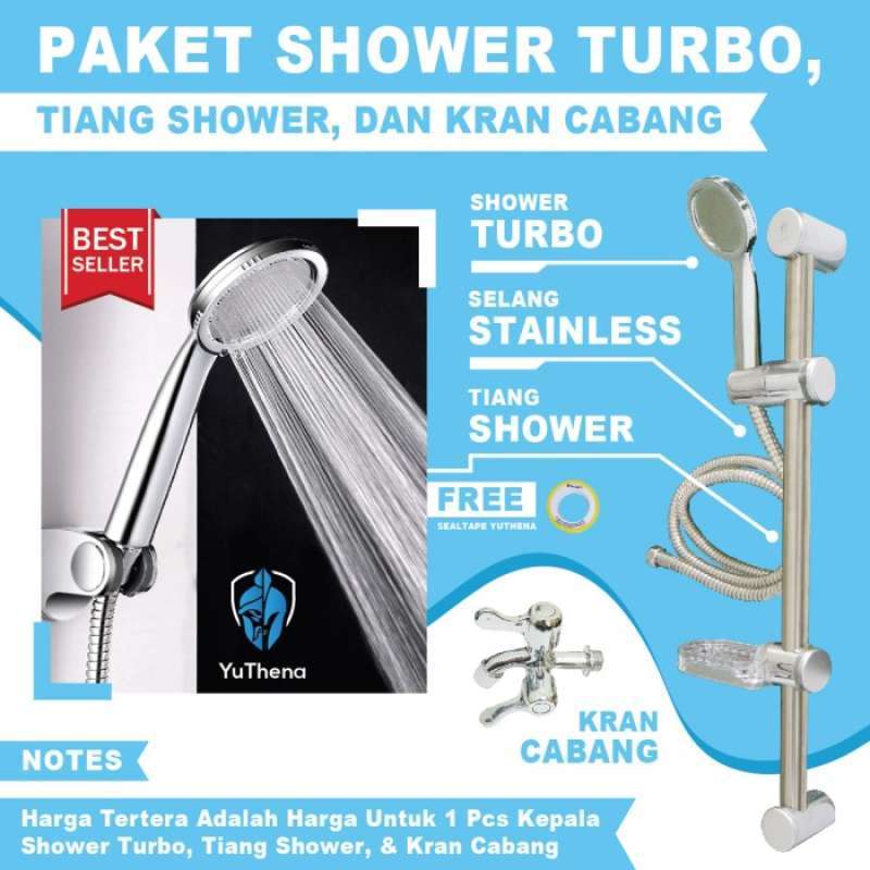 Promo Paket Komplit Shower Turbo Dan Kran Cabang Dan Shower Tiang ...