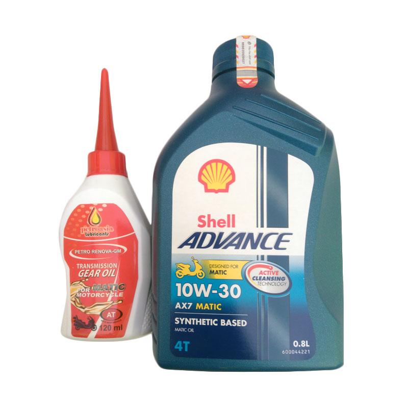 Jual Shell Ax7 Matic 10-30w Paket Oli [0.8 L] + Petroasia Oli Gardan ...